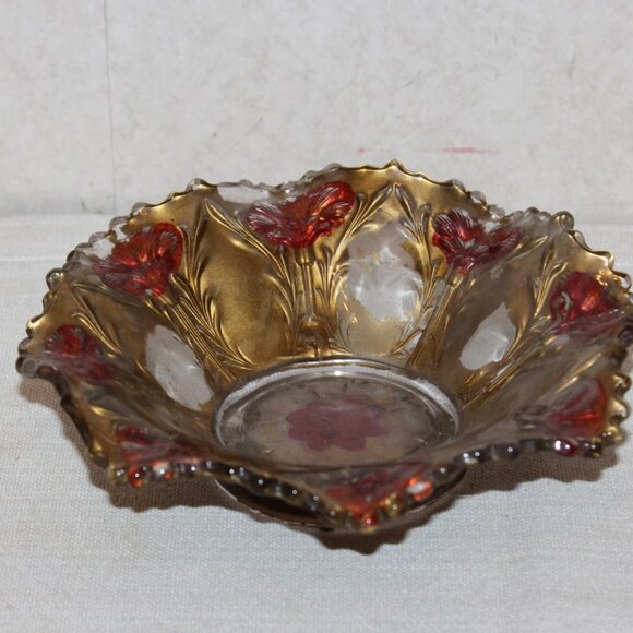 Goofus | Accents | Vintage Medium Goofus Glass Bowl | Poshmark